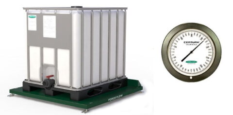IBC tote bin scale base with hydraulic indicator - TRILITY